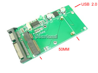 SLSA7004 mSATA SSD to USB 2.0 OR SATA Adapter