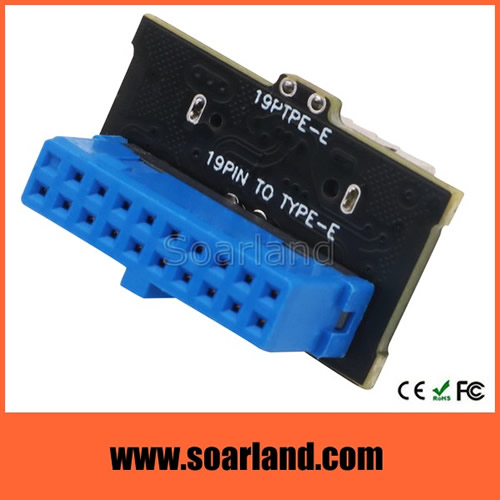 SLUB6312 19 Pin USB 3.1 to TYPE-E Adapter 90 degree